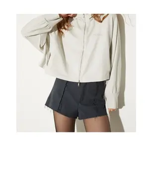 MAXCO. Oversized Cropped Hoodie With Drawstring Hem