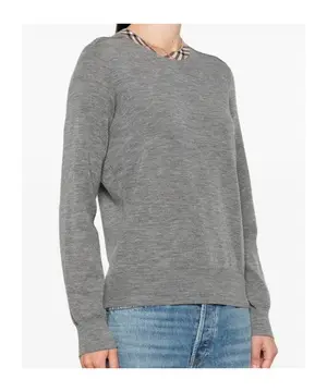 Burberry Check Detail Fine Knit Jumper