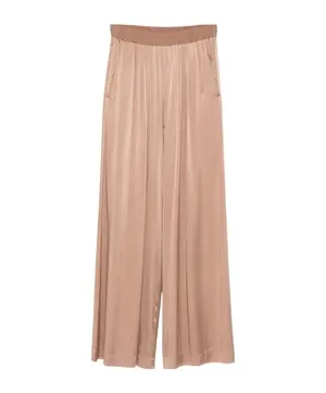 FORTE_FORTE Wide Leg Pleated Trousers - Nude