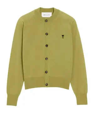 AMI Paris De Coeur Crewneck Cardigan
