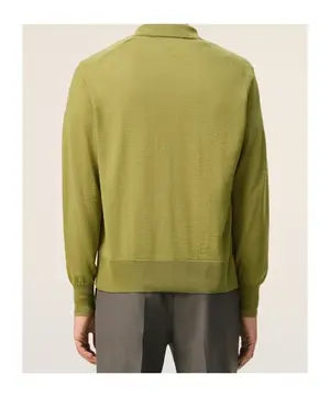 AMI Paris De Coeur Collared Cardigan - Green