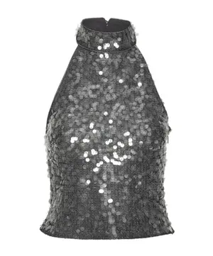 ROTATE BY BIRGER CHRISTENSEN Sequin Halter-neck Top