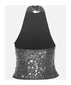 ROTATE BY BIRGER CHRISTENSEN Sequin Halter-neck Top