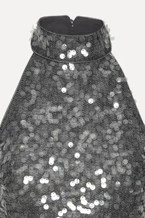 ROTATE BY BIRGER CHRISTENSEN Sequin Halter-neck Top