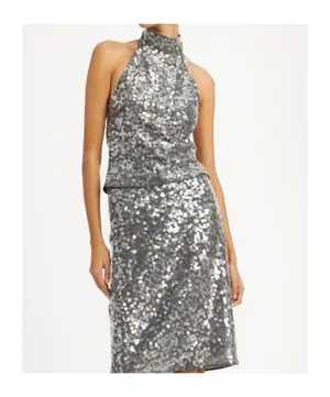 ROTATE BY BIRGER CHRISTENSEN Sequin Halter-neck Top