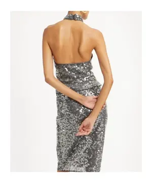 ROTATE BY BIRGER CHRISTENSEN Sequin Halter-neck Top