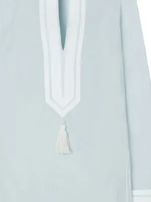 Tory Burch Embroidered Tassel Tunic Top - White