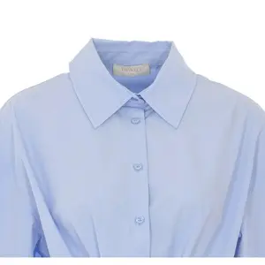 TWINSET Gathered Detail Buttoned Shirt - Blue