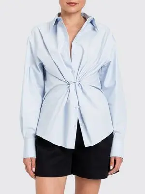 TWINSET Gathered Detail Buttoned Shirt - Blue
