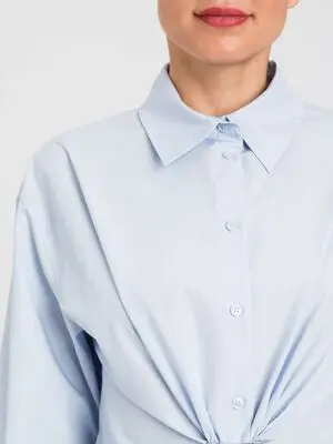 TWINSET Gathered Detail Buttoned Shirt - Blue