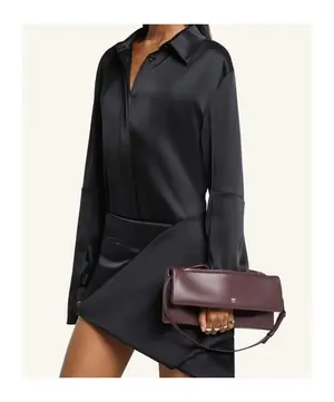 COURREGES Satin Shirt With Lapel Collar