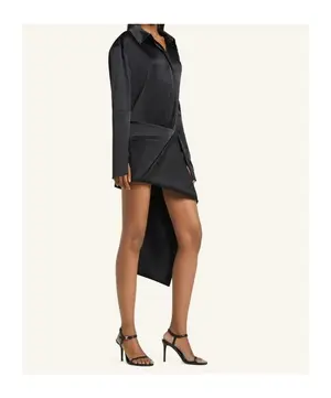 COURREGES Satin Shirt With Lapel Collar