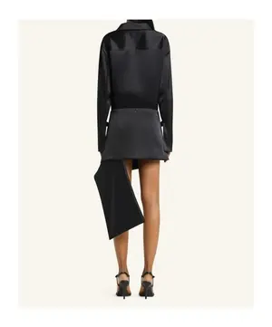 COURREGES Satin Shirt With Lapel Collar
