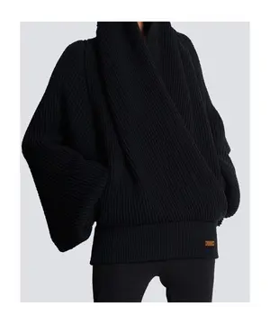 Balmain Oversized Knit Hoodie With Shawl Collar