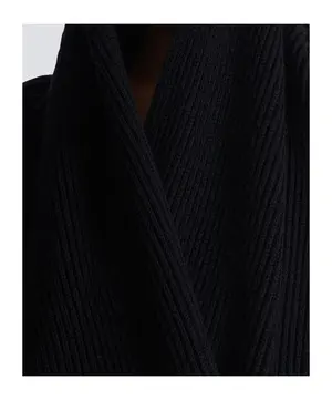 Balmain Oversized Knit Hoodie With Shawl Collar