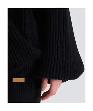 Balmain Oversized Knit Hoodie With Shawl Collar