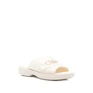 Chloé Open-toe Flat Sandals With Logo Detailing