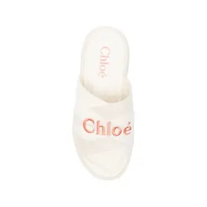 Chloé Open-toe Flat Sandals With Logo Detailing