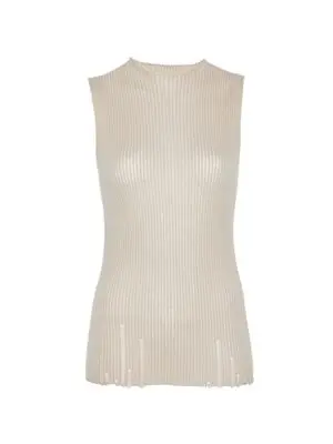 UMA WANG Sleeveless Knit Top With Draped Detail - No