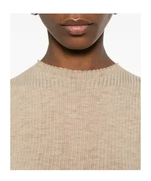 UMA WANG Sleeveless Knit Top With Draped Detail - Nude