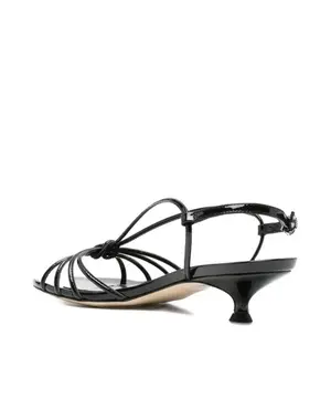 AeydĒ Strappy Kitten Heel Sandals - Black