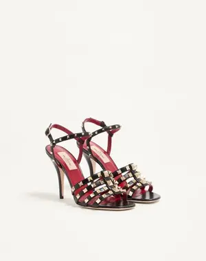 Valentino Garavani Rockstud Kidskin Sandal 100mm - Black
