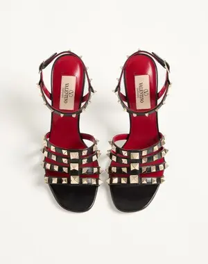 Valentino Garavani Rockstud Kidskin Sandal 100mm - Black