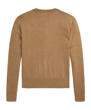 Polo Ralph Lauren Embroidered Crewneck Cardigan - Brown