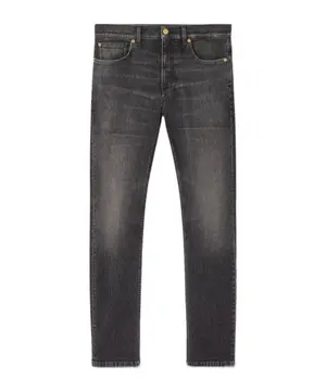 Versace La Medusa Embroidered Jeans - Grey