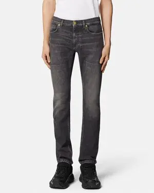 Versace La Medusa Embroidered Jeans - Grey