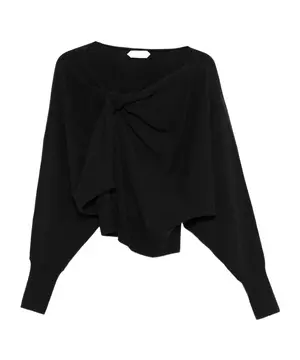 Alberta Ferretti Batwing Sleeve Sweater With Knot Detail