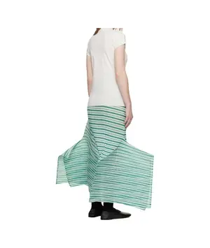 Issey Miyake Striped Midi Skirt