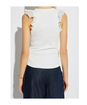 Zimmermann Awaken Ruffled-trim Ribbed Tank Top - White