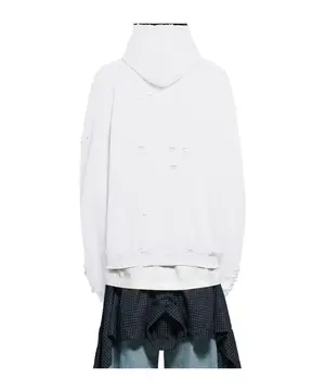 Balenciaga Destroyed Medium Heavy Grabbed Velvet Hoodie