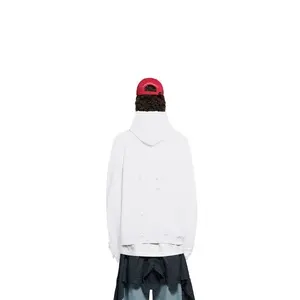 Balenciaga Destroyed Medium Heavy Grabbed Velvet Hoodie