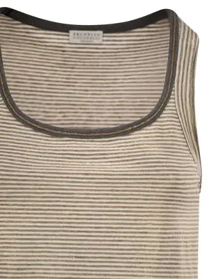 Brunello Cucinelli Striped Sleeveless Tank Top