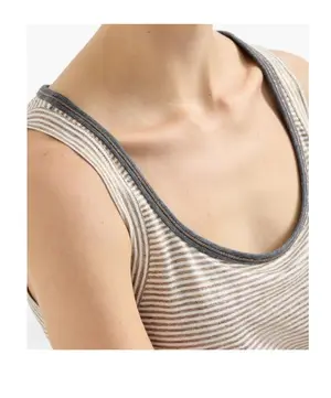 Brunello Cucinelli Striped Sleeveless Tank Top
