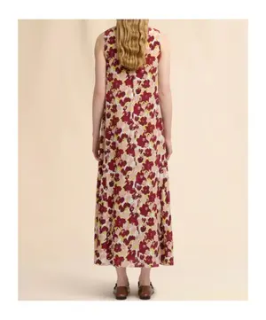 Marni Floral Pleated Sleeveless Maxi Dress