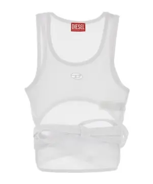 DIESEL® Ribbed Tank Top With Wrap Detail