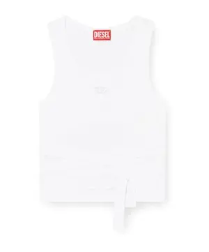 DIESEL® T-anky-tail-s1" Tied Tank Top - White