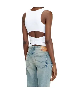 DIESEL® T-anky-tail-s1" Tied Tank Top - White