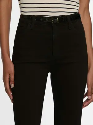 FRAME High-waisted Straight-leg Jeans - Black