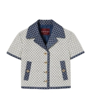 Gucci Tweed Button-up Short-sleeved Jacket
