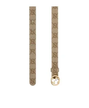 Gucci Incrocio Gg Logo Buckle Belt - Sand-colored