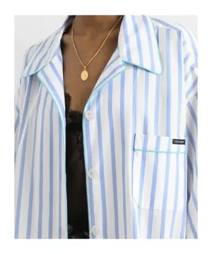 Dolce & Gabbana Striped Poplin Short-sleeve Shirt - Sky-blue