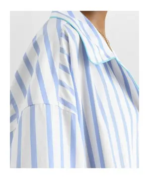 Dolce & Gabbana Striped Poplin Short-sleeve Shirt - Sky-blue