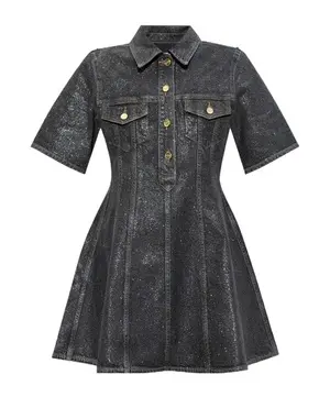 GANNI Flared Denim Mini Dress