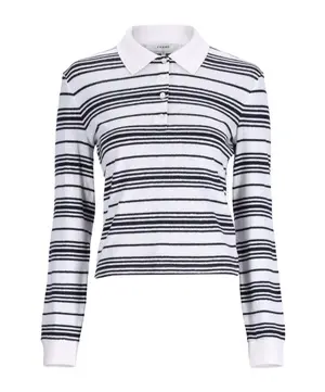 FRAME Long-sleeved Striped Polo Shirt