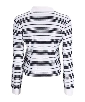 FRAME Long-sleeved Striped Polo Shirt
