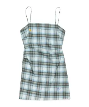 Acne Studios Plaid Spaghetti Strap Mini Dress - Multicolor